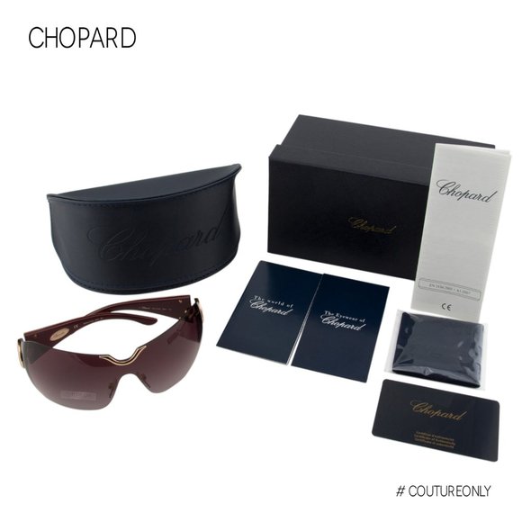 Chopard | Accessories | New Chopard 23k Gold Shield Sunglasses Sch8838fc | Poshmark